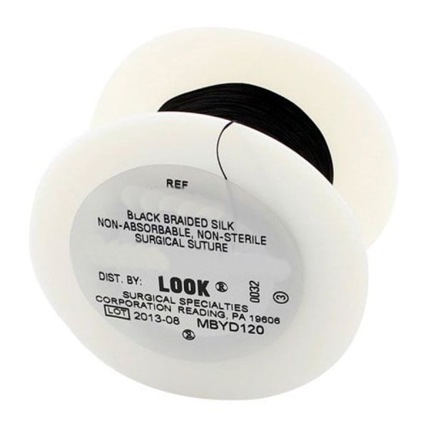 Buy Look SP120 Silk Black Braided Sutures On Spool 1/0 100 Yards - MVP ...