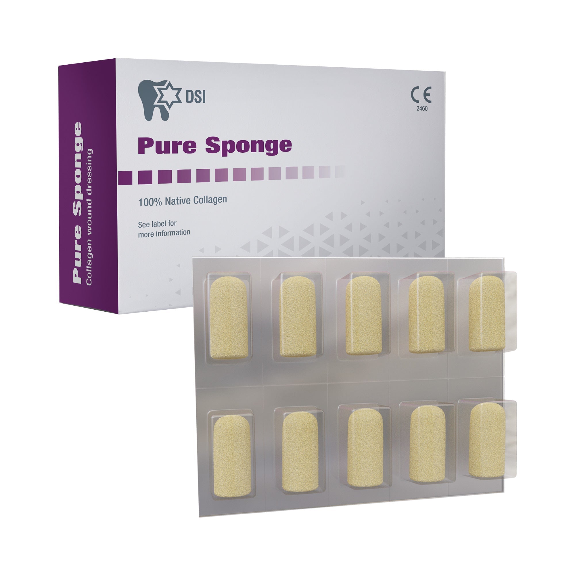 Buy DSI DS-PS814 Pure Sponge Collagen Plugs Blister Pack 8mm X 14mm 10 ...